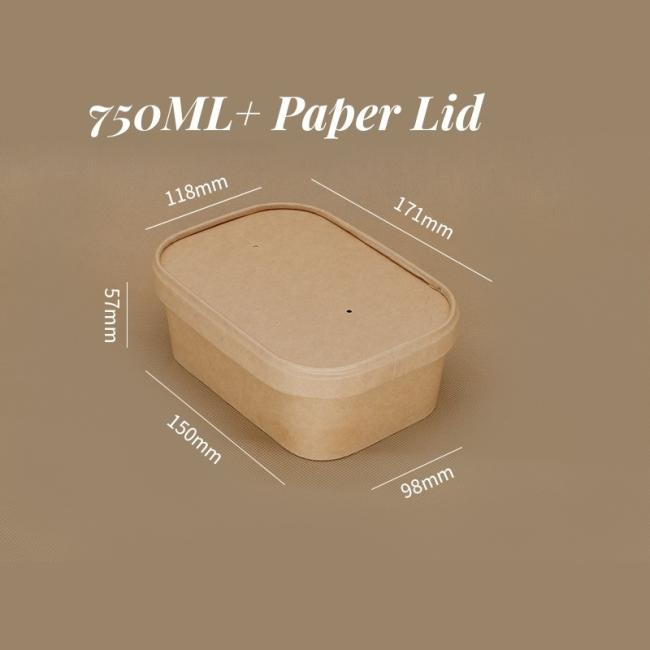 Custom Printed 750ml Kraft Lunch Fast Food Paper Box