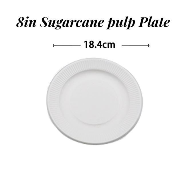 Biodegradable Sugarcane Bagasse Tableware Plate Carry-out Tableware
