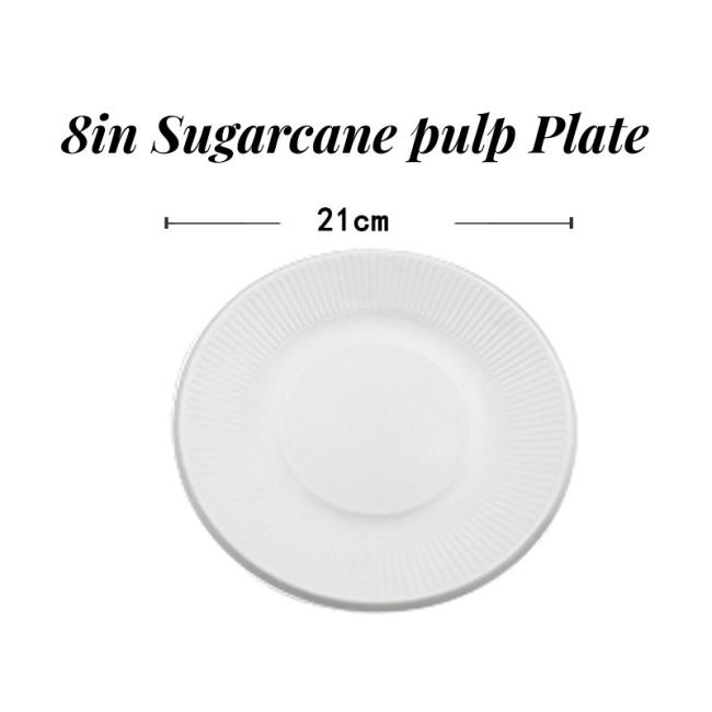 Biodegradable Sugarcane Bagasse Tableware Plate Carry-out Tableware