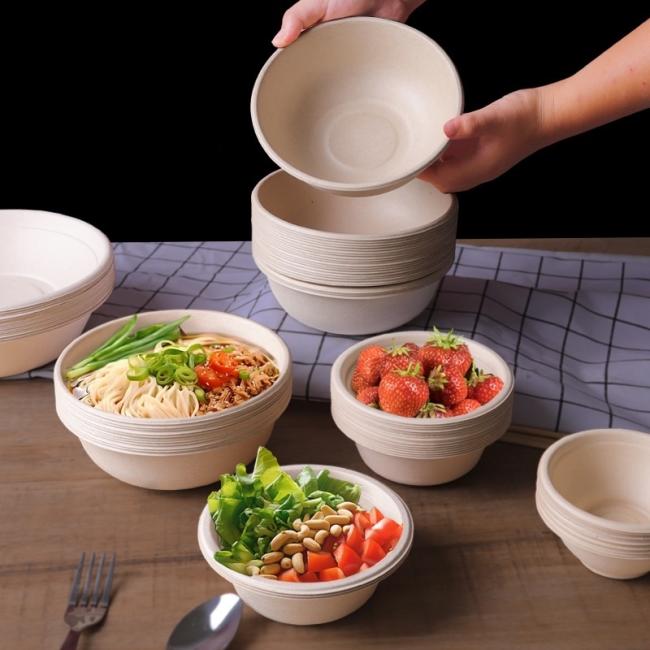 Factory Biodegradable Food Container Sugarcane Bagasse Paper Bowl