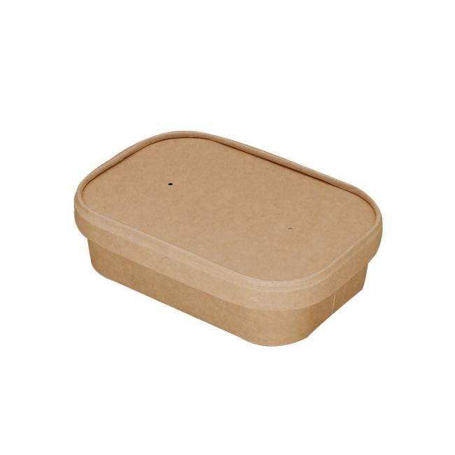 Food Grade Disposable Burger French Fries Various Size Takeaway Salad Bowl Kraft Paper Box with Paper or Plastic Lid
