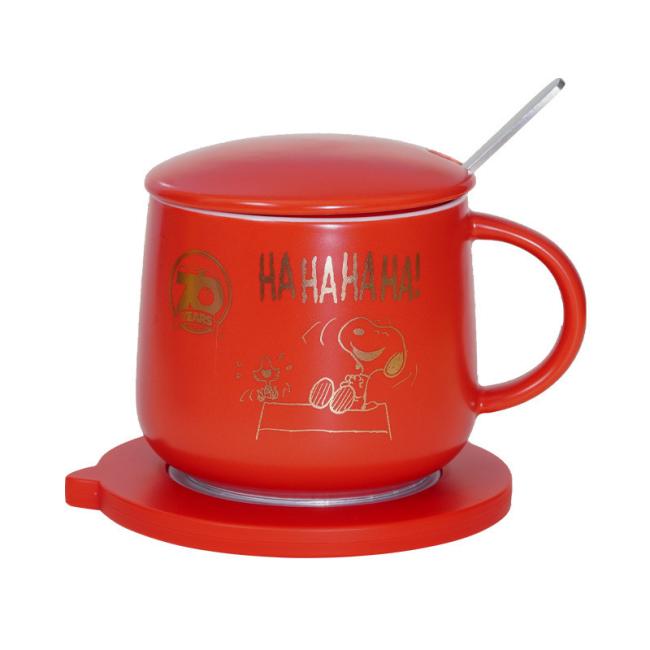 Circular Ceramic Constant Temperature Cup Office 55 Degree Intelligent Cartoon Warm Cup