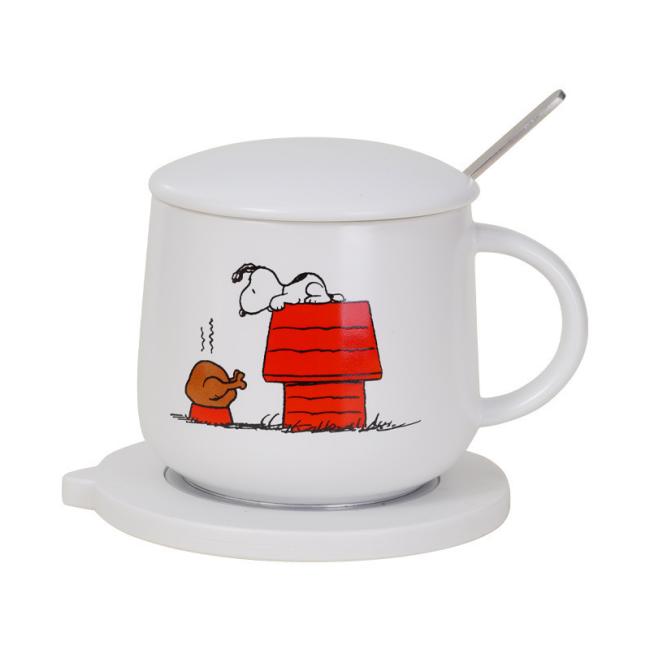 Circular Ceramic Constant Temperature Cup Office 55 Degree Intelligent Cartoon Warm Cup
