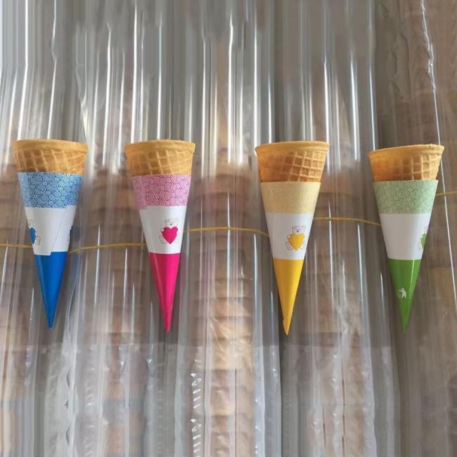Customize Ice Cream Paper Cup Sleeve Colourful Packaging Aluminized Paper Ice Cream Cone Paper