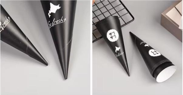 Factory Wholesale Customized Ice Cream Paper Tray Ice Cream Cone Holder with Logo Printing