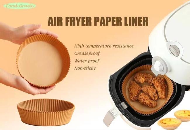Food Grade High Temperature Resistant Disposable Parchment Paper Air Fryer Liner 100PCS Non-Stick Baking Paper Manufacturer