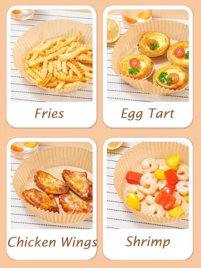 Food Grade High Temperature Resistant Disposable Parchment Paper Air Fryer Liner 100PCS Non-Stick Baking Paper Manufacturer