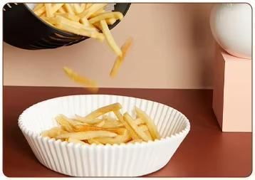 Food Grade High Temperature Resistant Disposable Parchment Paper Air Fryer Liner 100PCS Non-Stick Baking Paper Manufacturer