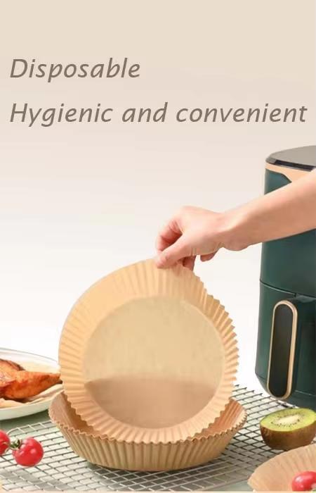 Food Grade High Temperature Resistant Disposable Parchment Paper Air Fryer Liner 100PCS Non-Stick Baking Paper Manufacturer