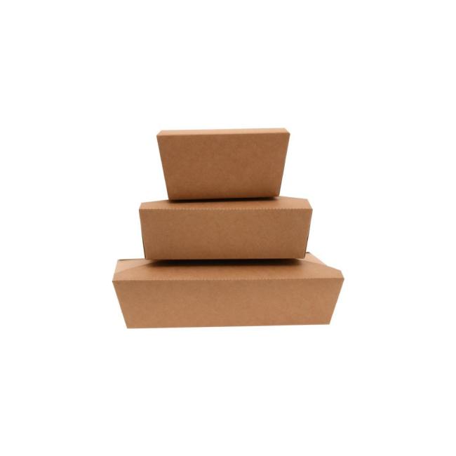 Kraft Paper Hamburger Box Disposable Takeout Package Cheese Pulled Hot Dog Stick Packaging Box