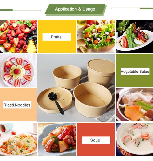 Free Design Customized Logo Printed Paper Bowl Take Away Food Bowl with Lid