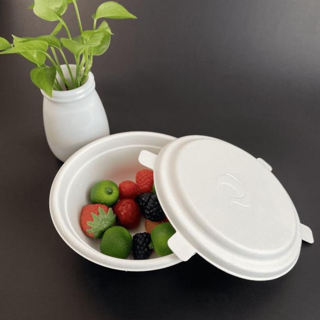 No Pfas Added 32oz Eco Friendly Biodegradable Disposable Bagasse Pulp Food Container Bowl