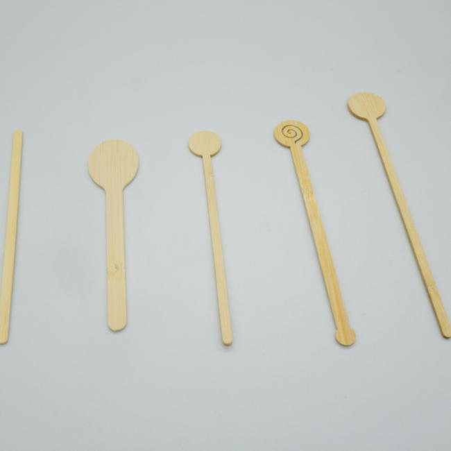 Eco Friendly Disposable Bamboo Round Head Custom Size and Logo Coffee Stir Stirrer for Restaurant Family Party