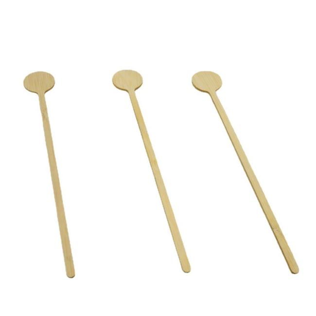 Eco Friendly Disposable Bamboo Round Head Coffee Stir Stirrer for restaurant Family Party