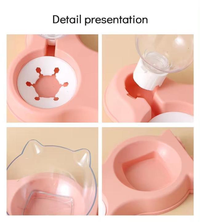 Upgrade Elevated Non-Slip Cat Transparent Bowls Cat Double Bowl Pet Feeding Bowl