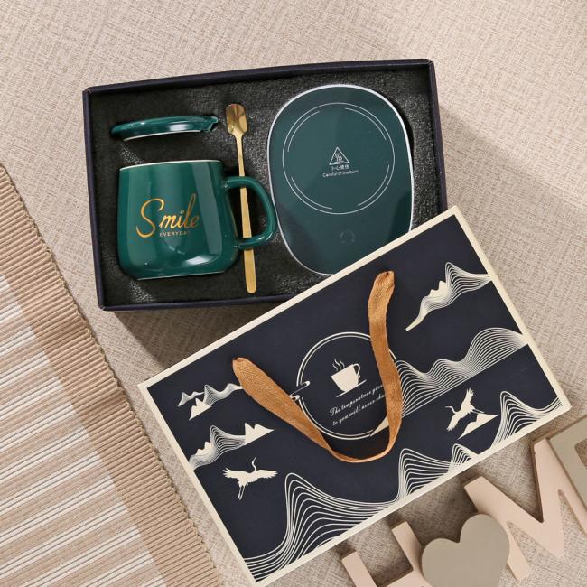 Customized Office Home Gift Set Heater Mug Eco-Friendly Thermostatic Ceramic Water Coffee Cup