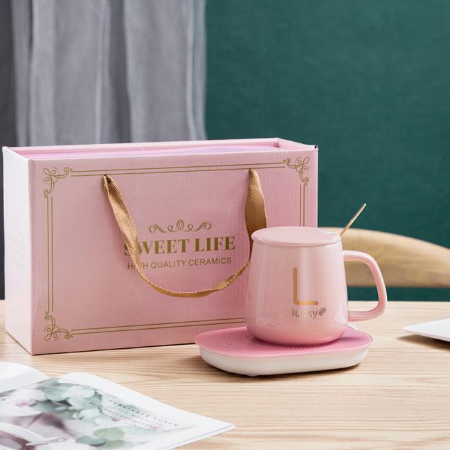 Customized Office Home Gift Set Heater Mug Eco-Friendly Thermostatic Ceramic Water Coffee Cup
