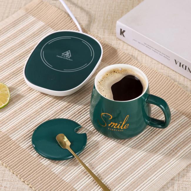 Wholesale 55 Degree Coffee Ceramic Mug with Heating Pad Constant Warm Thermostatic Cup Fof Set Ceramic Mug Festival Gift Box