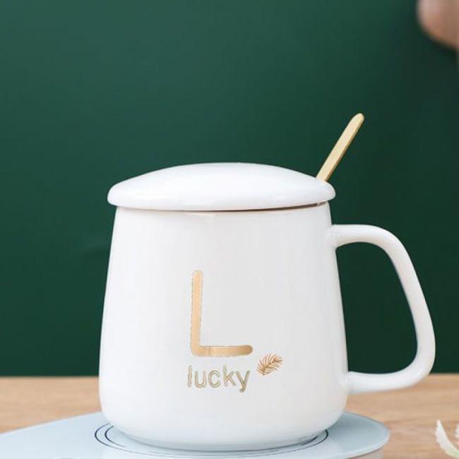 OEM USB Portable Electric Ceramic Constant Temperature Vacuum Flask Mug 55 Degree Thermostat Cup Warm Cup with Heating Coaster