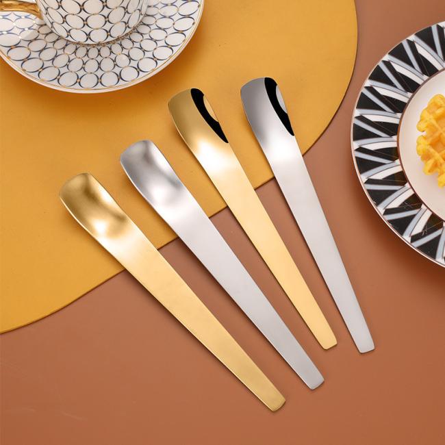 Food Grade 304 Stainless Steel Ice Cream Scoop Slender Spoon Dessert Spoon Light Luxury Ice Cream Scoop for Children