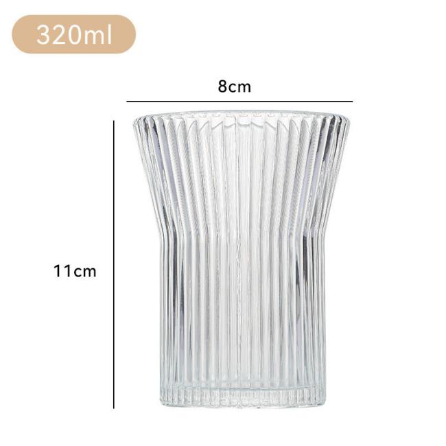 High Temperature and Heat Resistance Vertical Grain Glass Coffee Tea Cup Mark Beer Ceramic Milk Tea Daily Household