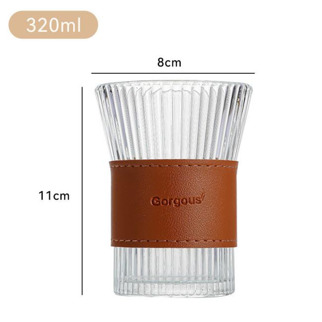 High Temperature and Heat Resistance Vertical Grain Glass Coffee Tea Cup Mark Beer Ceramic Milk Tea Daily Household