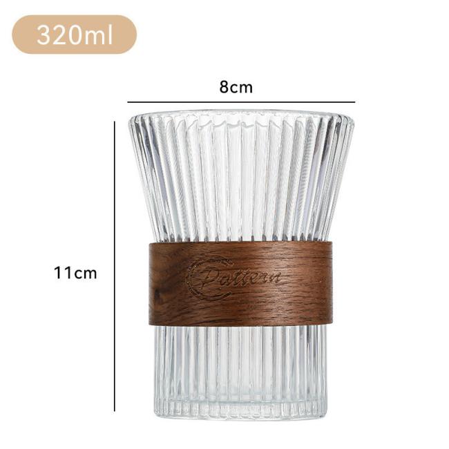 High Temperature and Heat Resistance Vertical Grain Glass Coffee Tea Cup Mark Beer Ceramic Milk Tea Daily Household