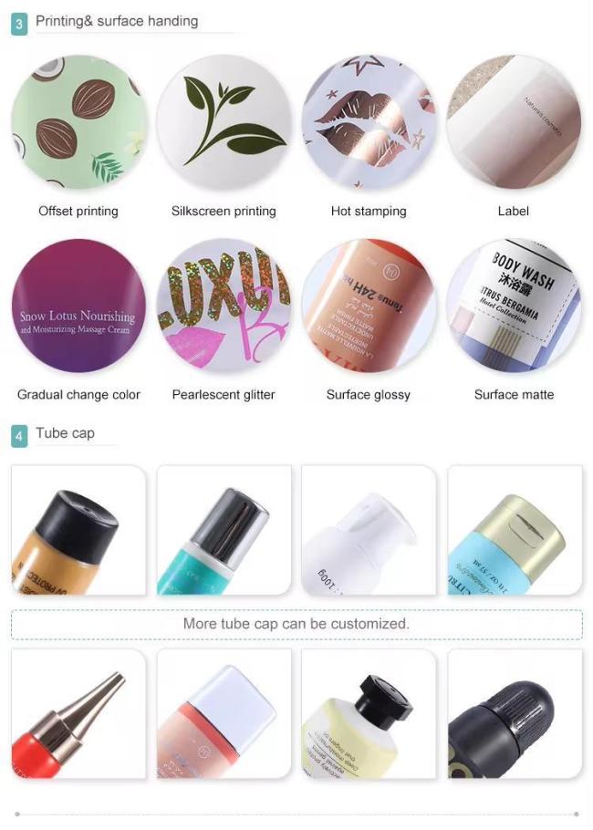 Plastic Empty Cosmetic Bottles Facial Cleanser Hand Cream Packaging Container Hose Pipe Lip Tubes Plastic Tube