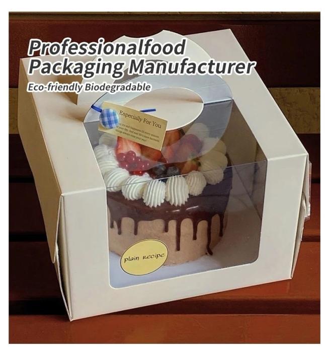 Paper Cupcake Box with Display Window and Plugin Customizable Size Bread Cake Box