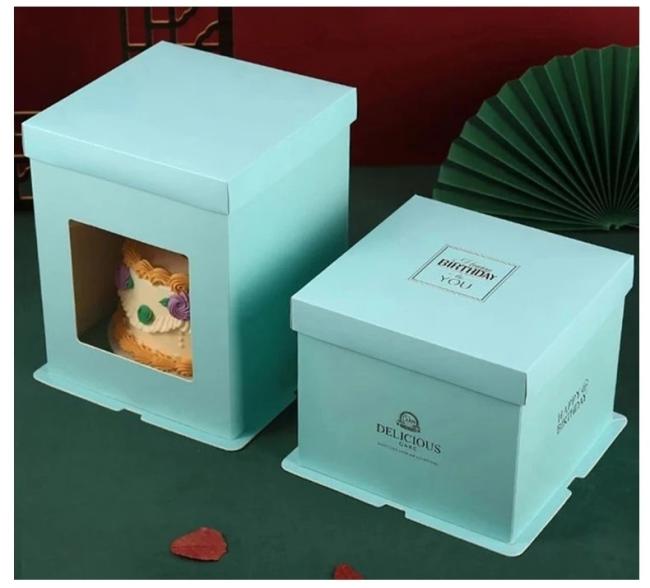 Paper Cupcake Box with Display Window and Plugin Customizable Size Bread Cake Box