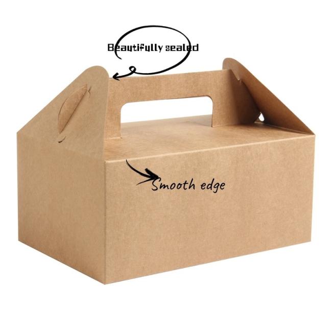 8inch Kraft Cake Box Custom Cardboard with Handles Food Packaging