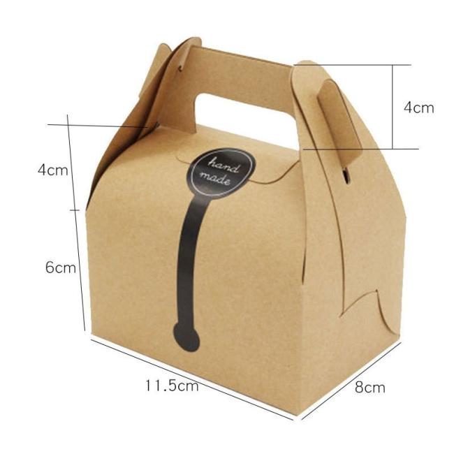 8inch Kraft Cake Box Custom Cardboard with Handles Food Packaging