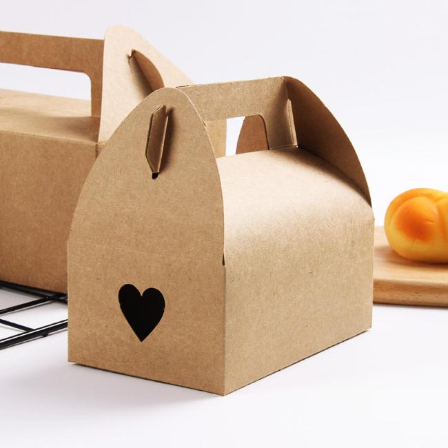 Food Grade Cake Cookie Paper Box with Handle Boxes with Customized Logo