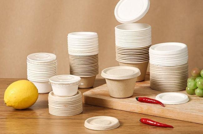 Degradable Disposable 2 Oz Sugarcane Pulp Sauce Cup Eco Friendly Sauce Container