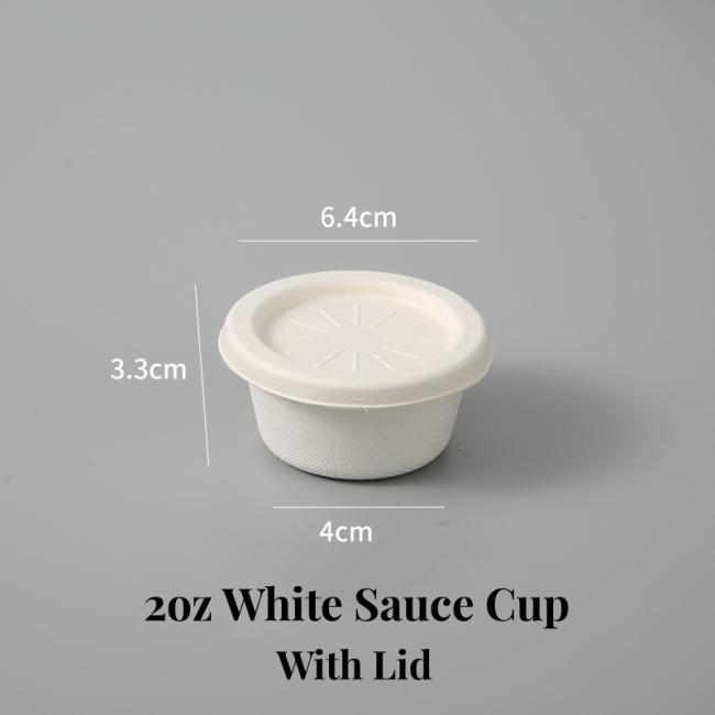 Degradable Disposable 2 Oz Sugarcane Pulp Sauce Cup Eco Friendly Sauce Container