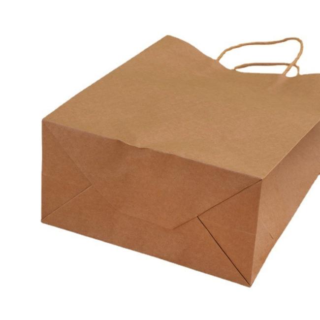 Kraft Recycled Custom Made Shopping Carrier Kraft Paper Bag with Bag