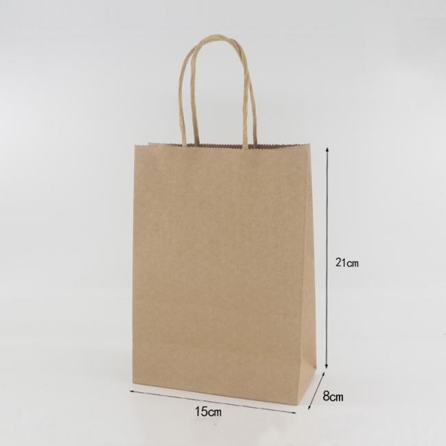 Kraft Recycled Custom Made Shopping Carrier Kraft Paper Bag with Bag