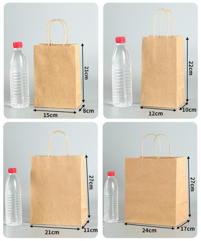 Kraft Paper Bag, Hand-Held Paper Bag, Coffee, Milk Tea, Takeaway Packaging Bag
