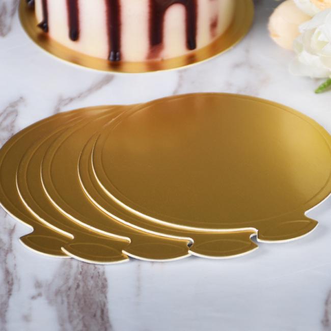 Golden Cake Tray Cardboard Food Trays Round Silver Cake Tray