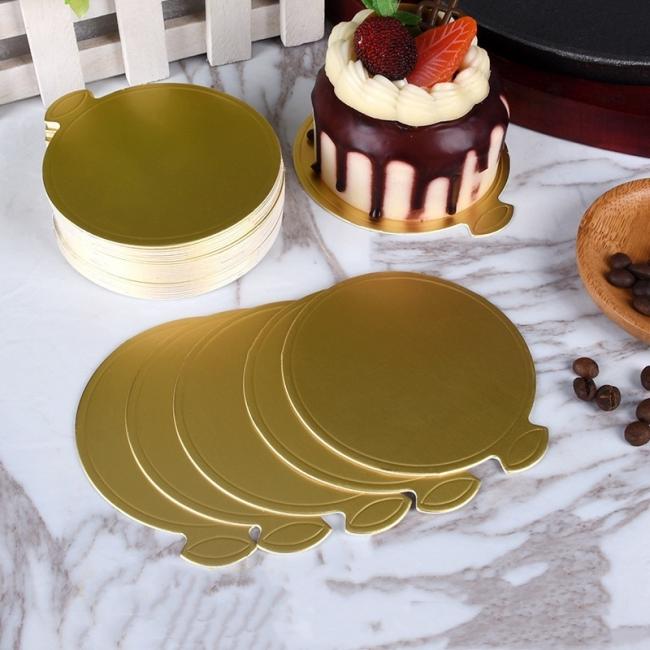 Golden Cake Tray Cardboard Food Trays Round Silver Cake Tray
