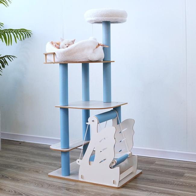 Custom Sisal Rope Scratch Board Modern Large Cat Scratching Post Cat Tree, Pet Scratcher Cat Climber
