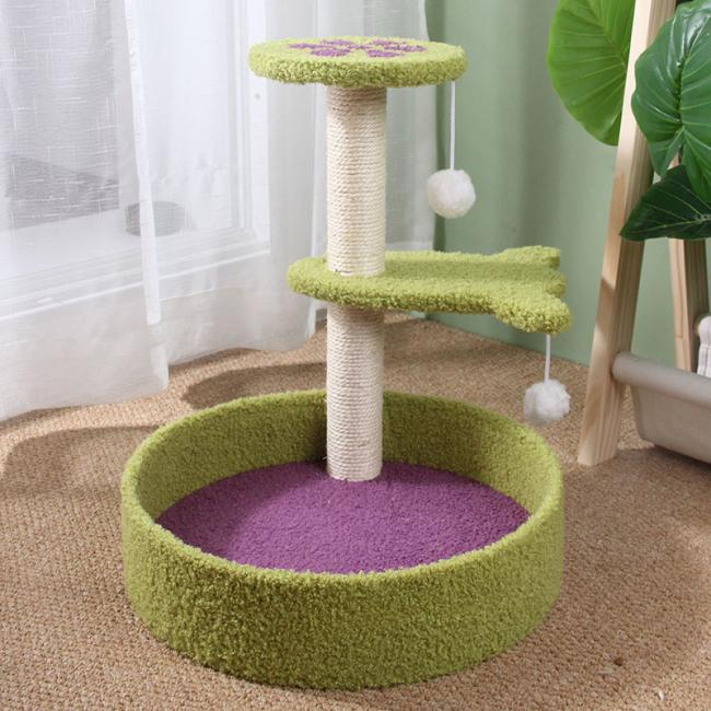 Wholesale Sisal Short Plush Stable Scratcher Tower Cat Scratcher