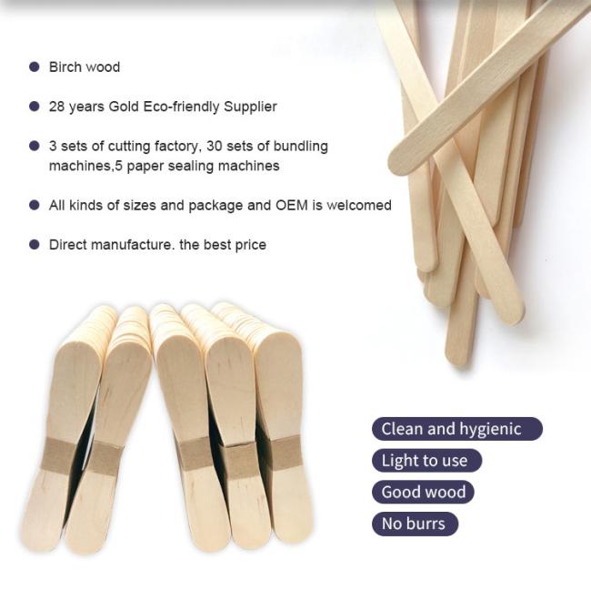 Disposable Biodegradable Birch Wood Food Grade Non Stick Wooden Ice Cream Stick Popsicle Sticks