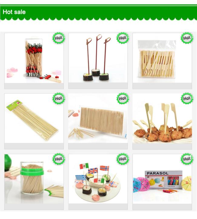 BBQ Accessories Flat Bamboo Meat Skewers Sticks Bamboo Skewers 30cm 35 Cm