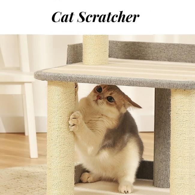 Creative Cat Toy Sisal Cat Tree Scratcher Three Layer Cat Scratcher