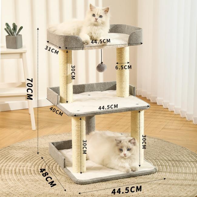 Creative Cat Toy Sisal Cat Tree Scratcher Three Layer Cat Scratcher