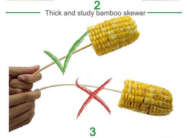 Custom Logo Flat BBQ Disposable Barbecue Bamboo Skewer Kebab Sticks