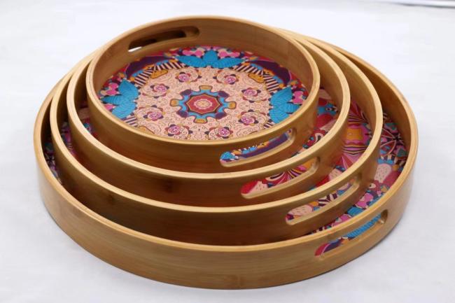 Natural Wooden Charcuterie Platter and Serving Tray Unique Bamboo Tray