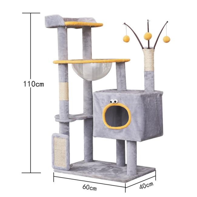 Cat Climbing Frame, Cat Nest, Cat Tree Velvet Cloth, Sisal Spacemodule Cat Scratching