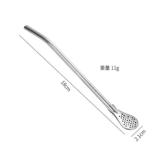 Detachable Straw 304 Stainless Steel Straw Spoon Mate Tea Filter Straws